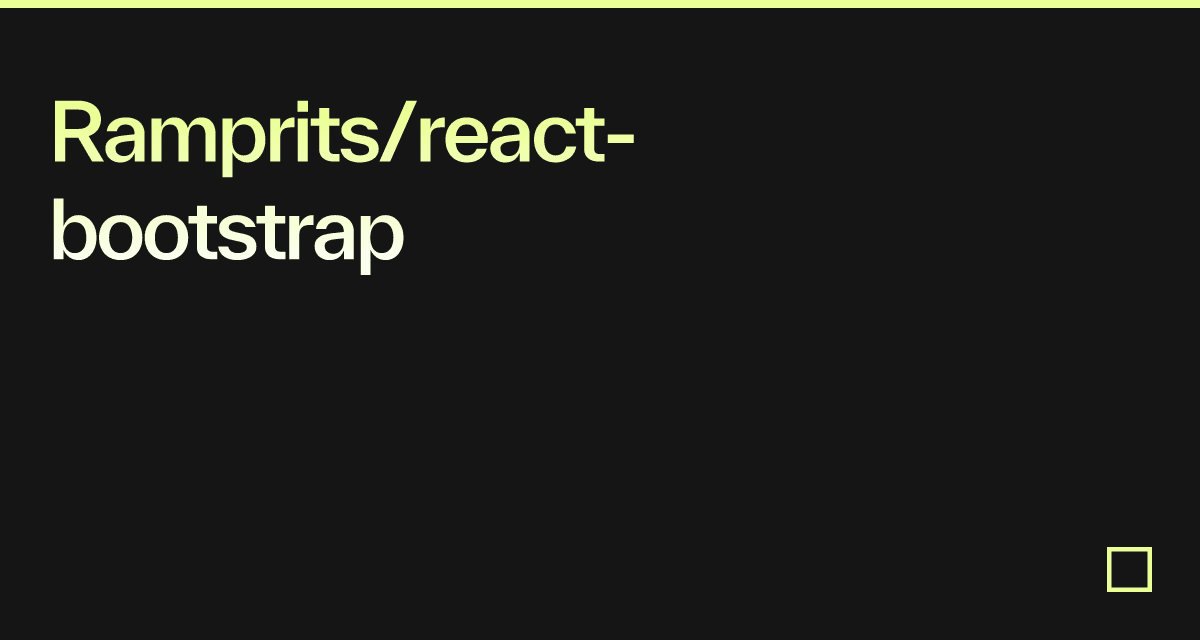 Rampritsreact Bootstrap Codesandbox