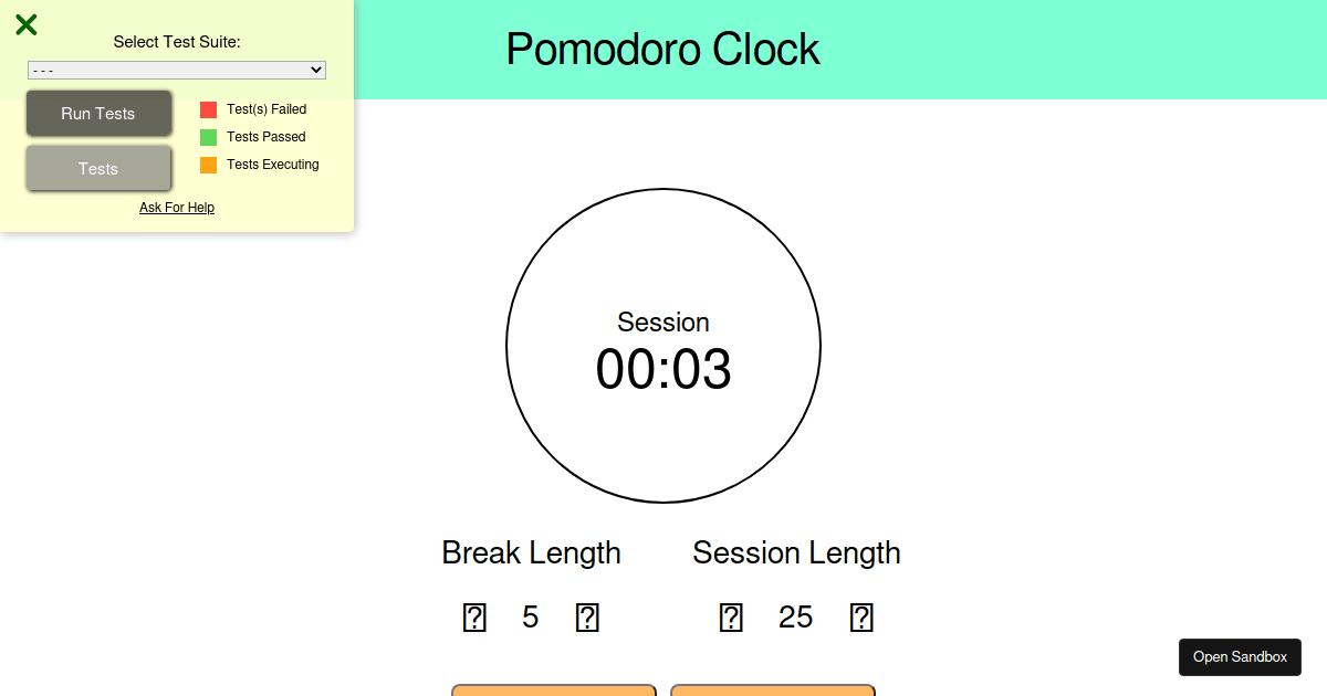 pomodoro - Codesandbox