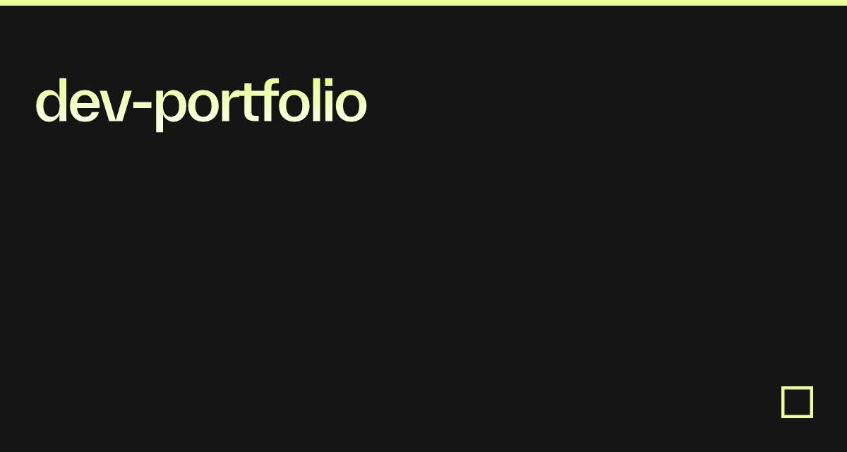 dev-portfolio - Codesandbox