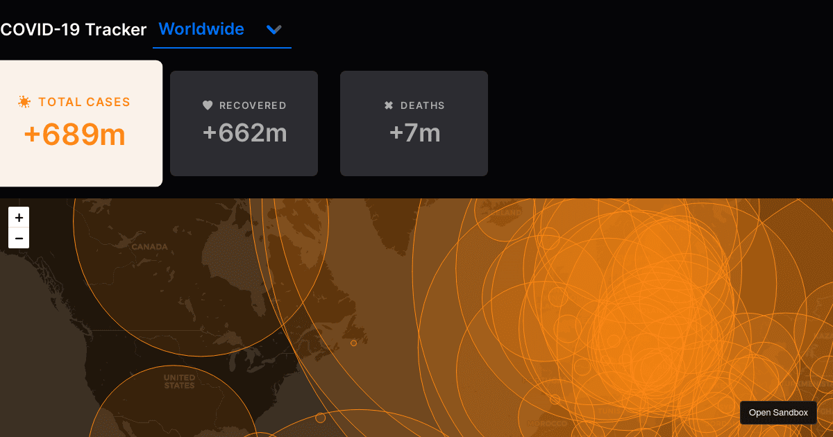 COVID-19 Tracker - Codesandbox