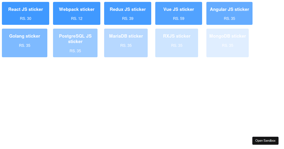 React Spring Grid Animation - Codesandbox