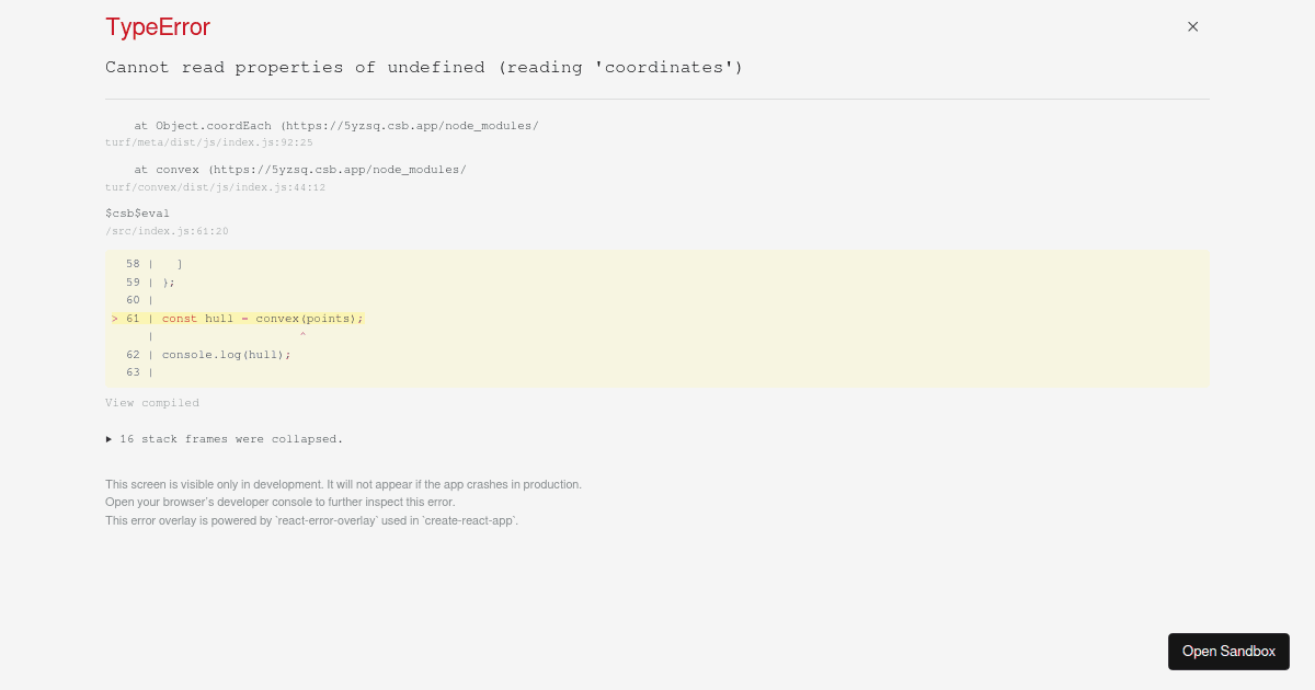 Turf Convex Error (forked) - Codesandbox Turf Convex Error (forked) - Codesandbox