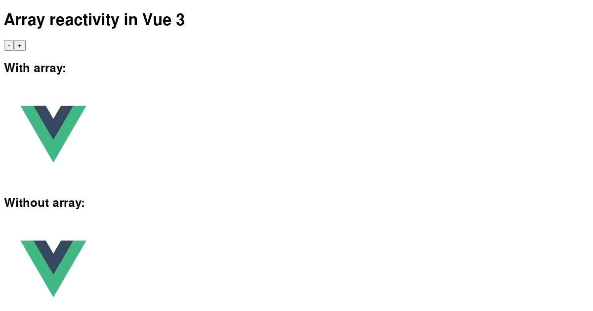 Array reactivity in Vue 3 - Codesandbox