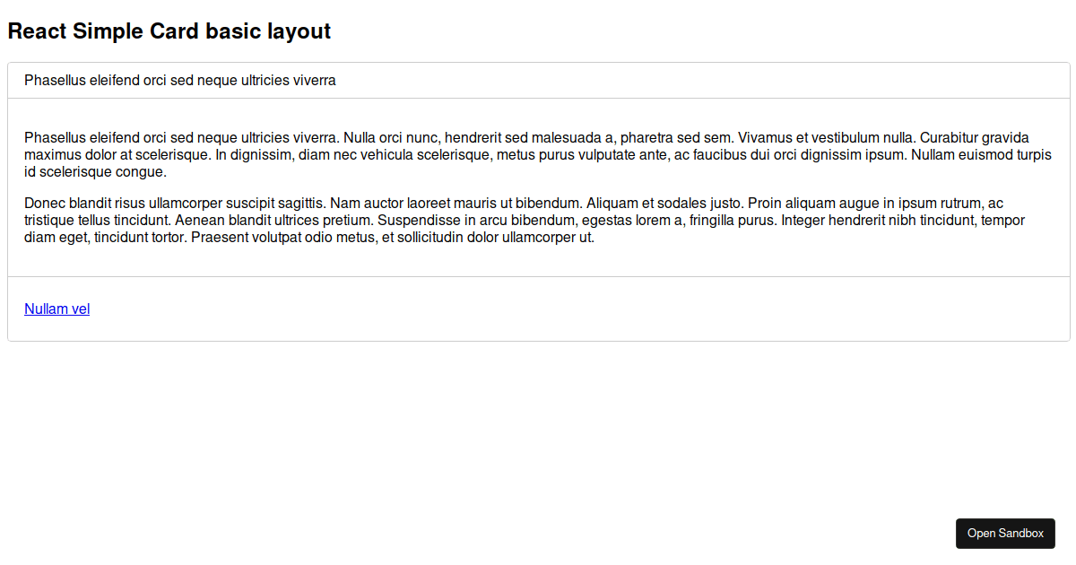 react-simple-card basic layout - Codesandbox