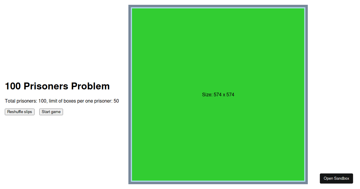 100 Prisoners Problem - Codesandbox