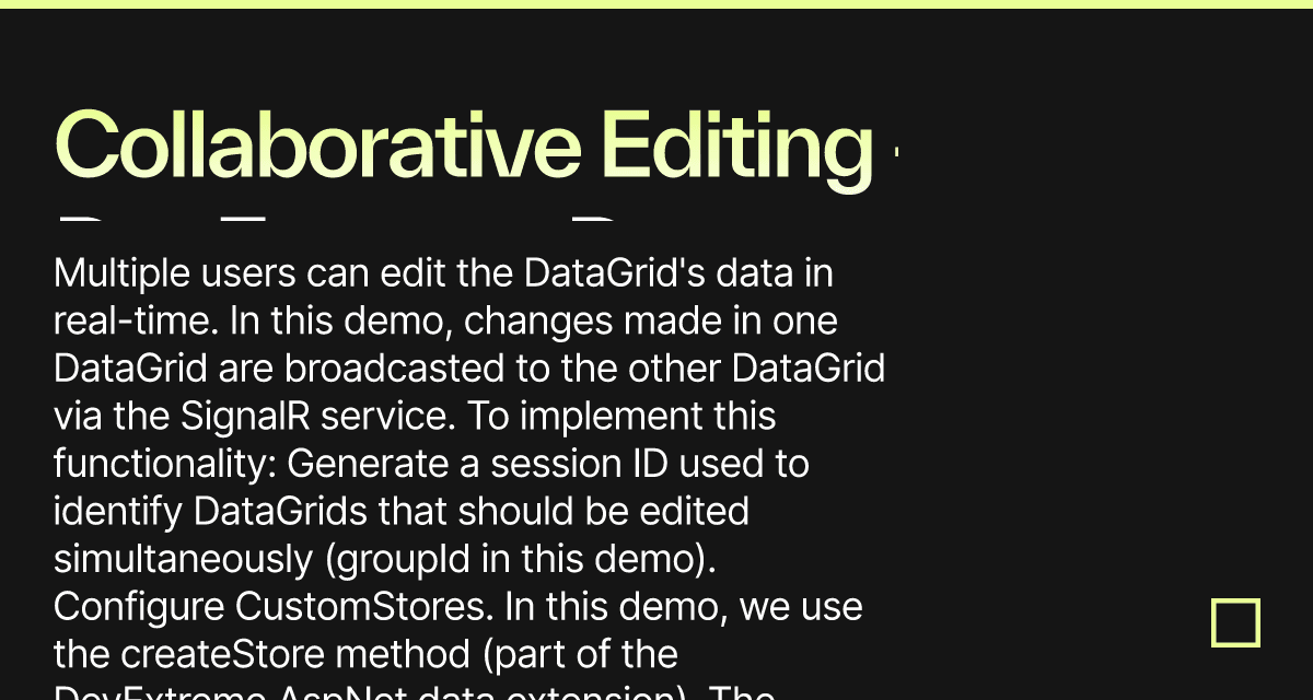 Collaborative Editing - DevExtreme Data Grid - Codesandbox