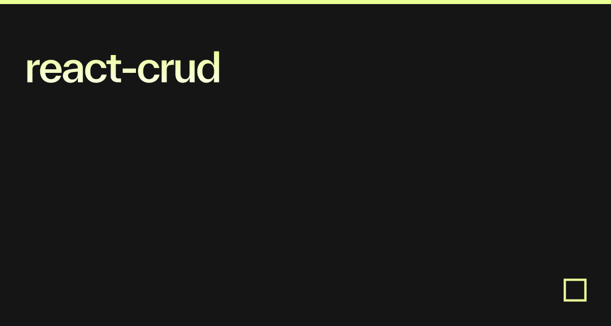 react-crud - Codesandbox