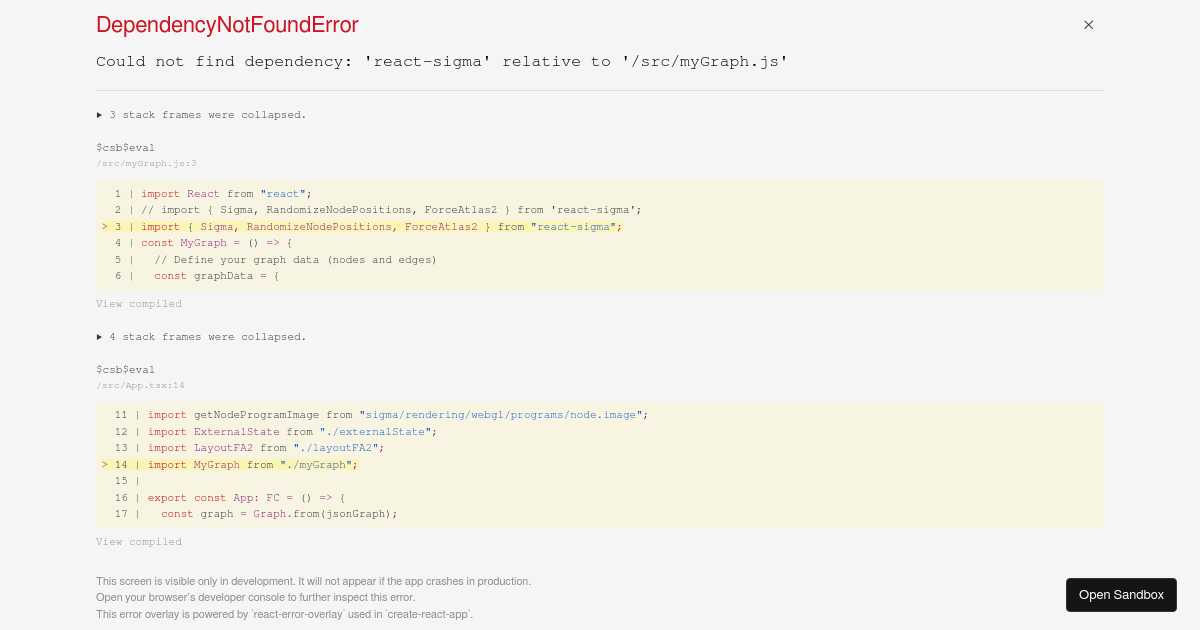 React Sigma Example Forked Codesandbox