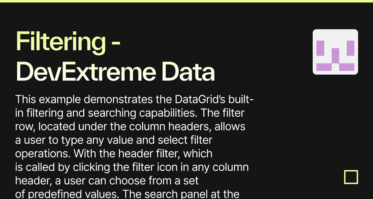 Filtering - DevExtreme Data Grid - Codesandbox