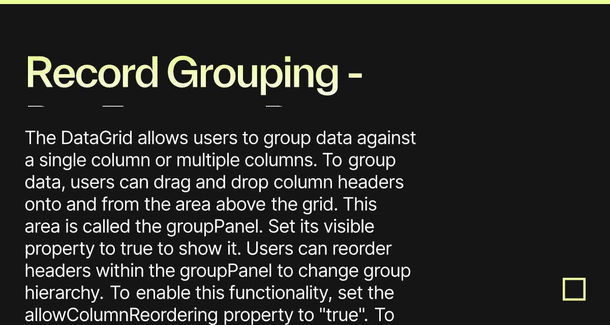 Record Grouping - DevExtreme Data Grid - Codesandbox