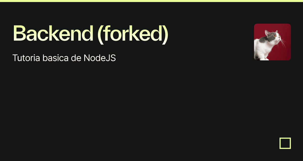 Backend (forked) - Codesandbox