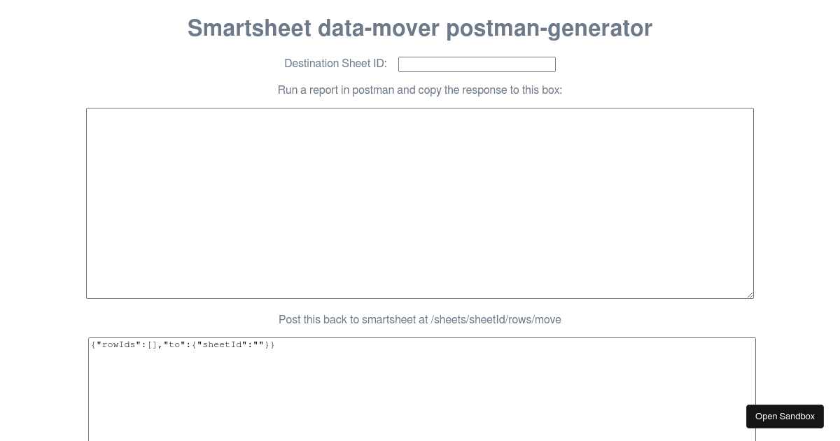 JamieDixon/postman-generator - Codesandbox