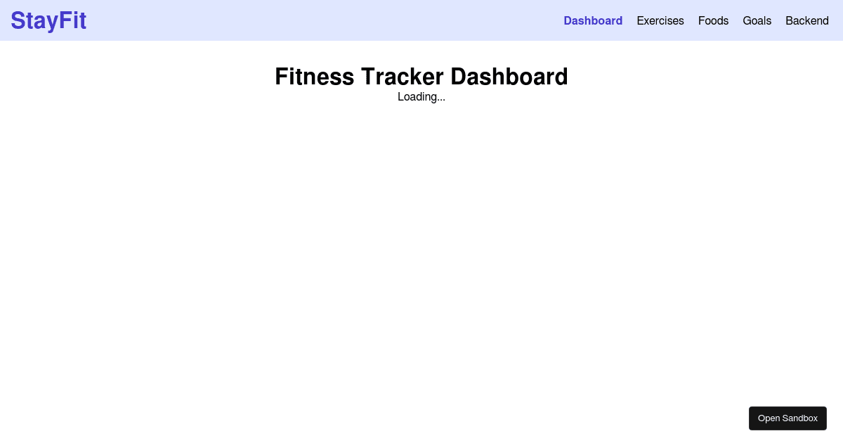 Fitness-Tracker - Codesandbox