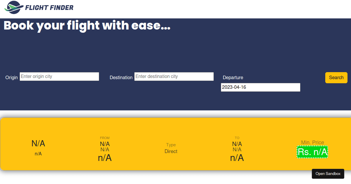 flight - Codesandbox