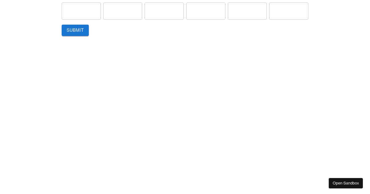 React Hook Form With Mui One Time Password Input Codesandbox