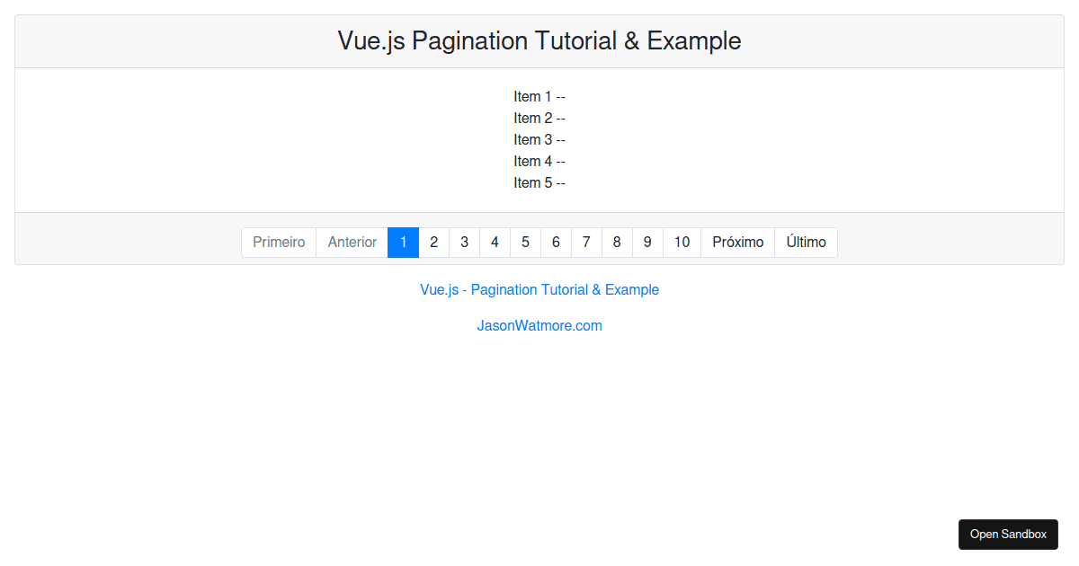 Vue.js - Pagination Tutorial & Example - Codesandbox