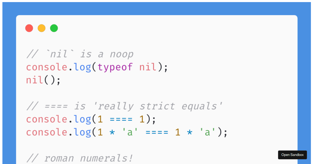 JavaScript Next - Codesandbox