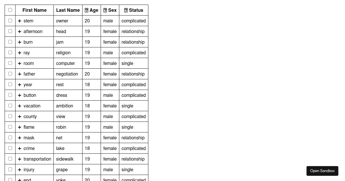 React Table Grouping Selection Subrows Codesandbox