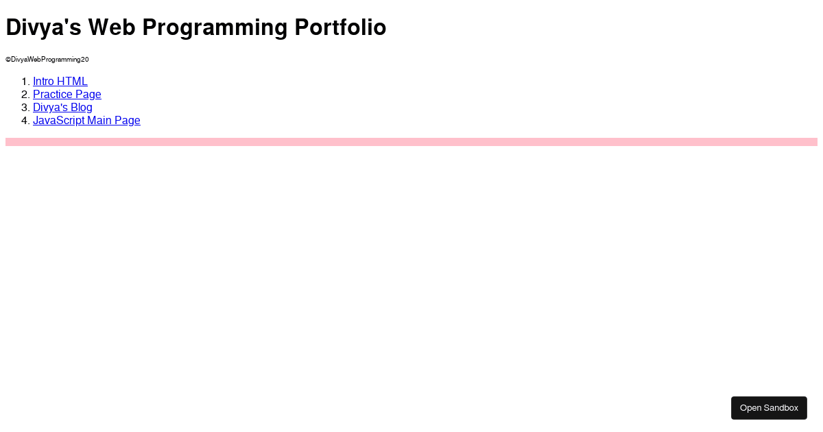 Divya Web Programming Codesandbox