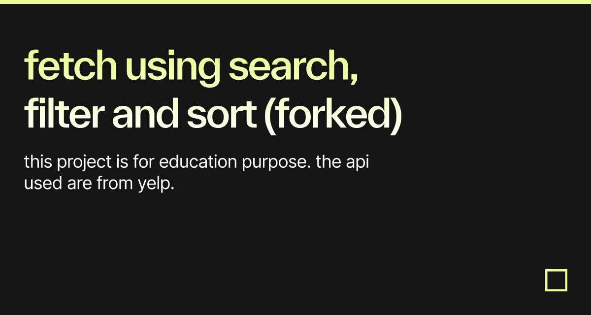 Fetch Using Search Filter And Sort Forked Codesandbox