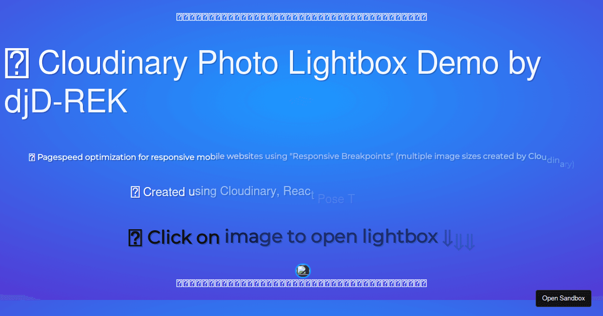 React Pose Text Lightbox Demo Lensdump Codesandbox