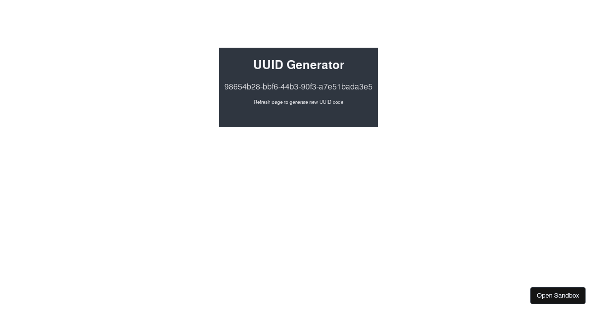 UUID Generator - Codesandbox