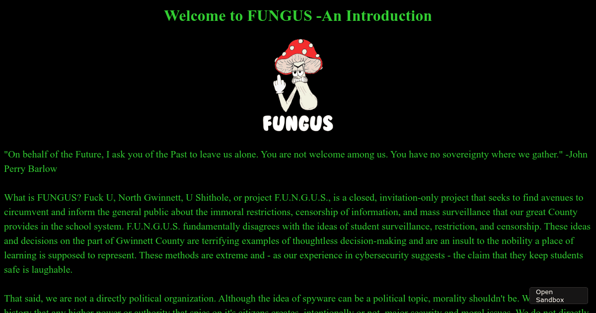 FUNGUS - Codesandbox
