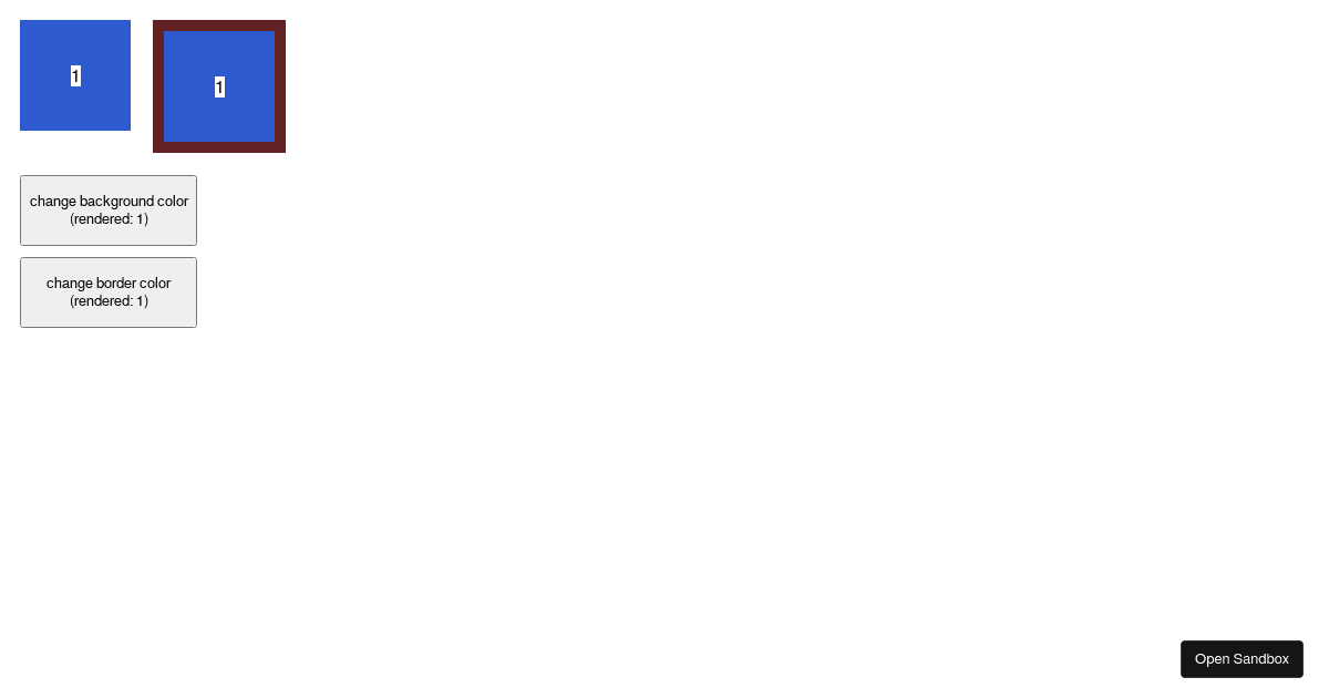 Change boxes color using use-interstate - Codesandbox