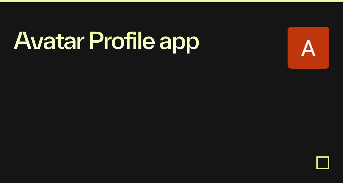 Avatar Profile app - Codesandbox