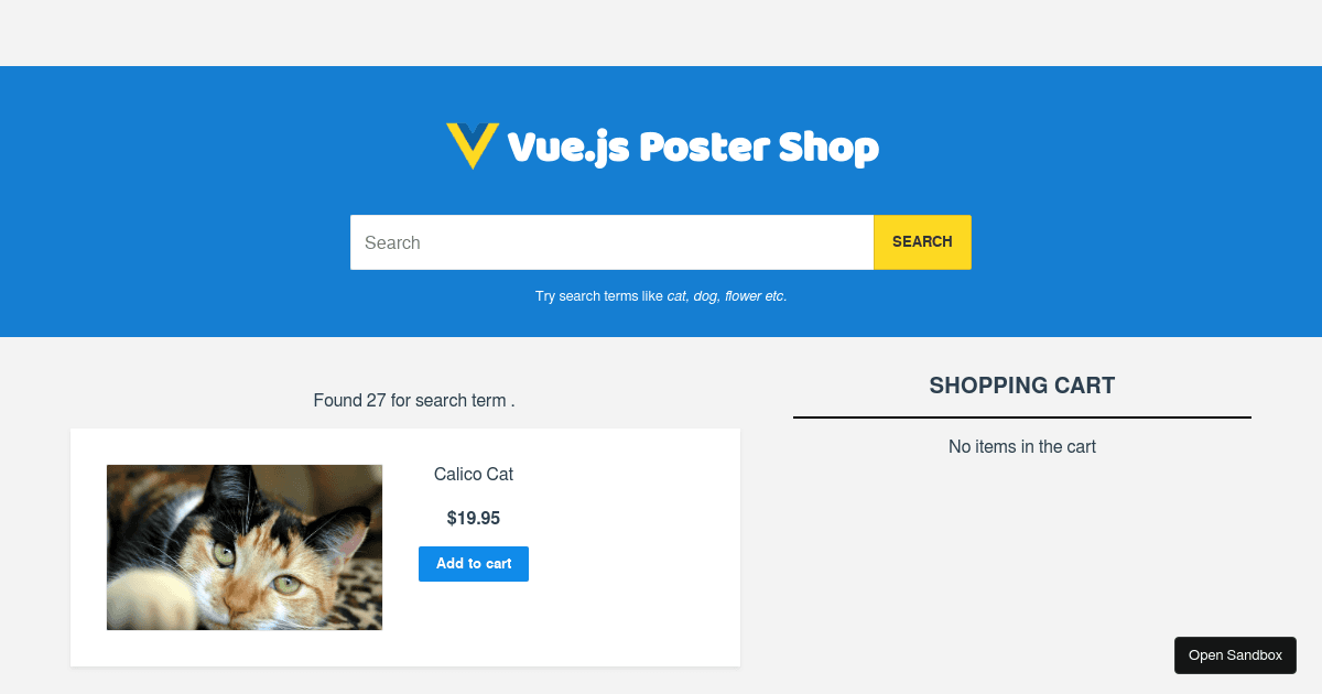 Vue Template - Codesandbox