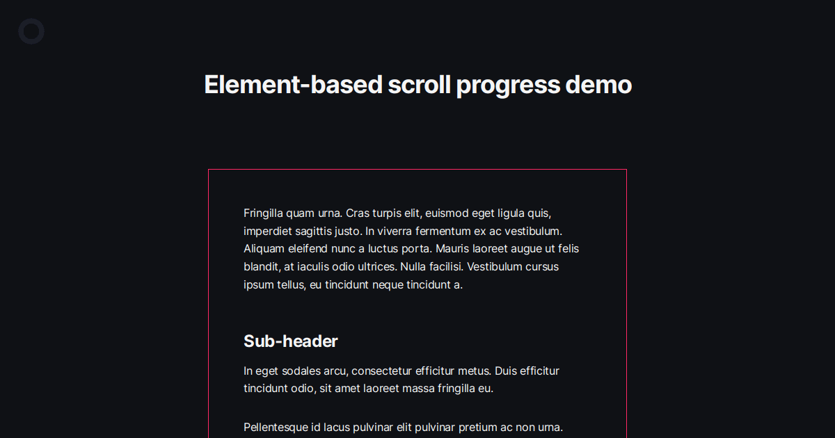 Motion One: Element-based scroll progress - Codesandbox