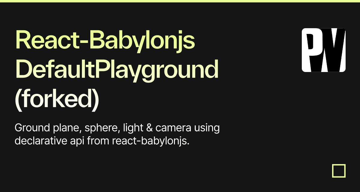 React-Babylonjs DefaultPlayground (forked) - Codesandbox