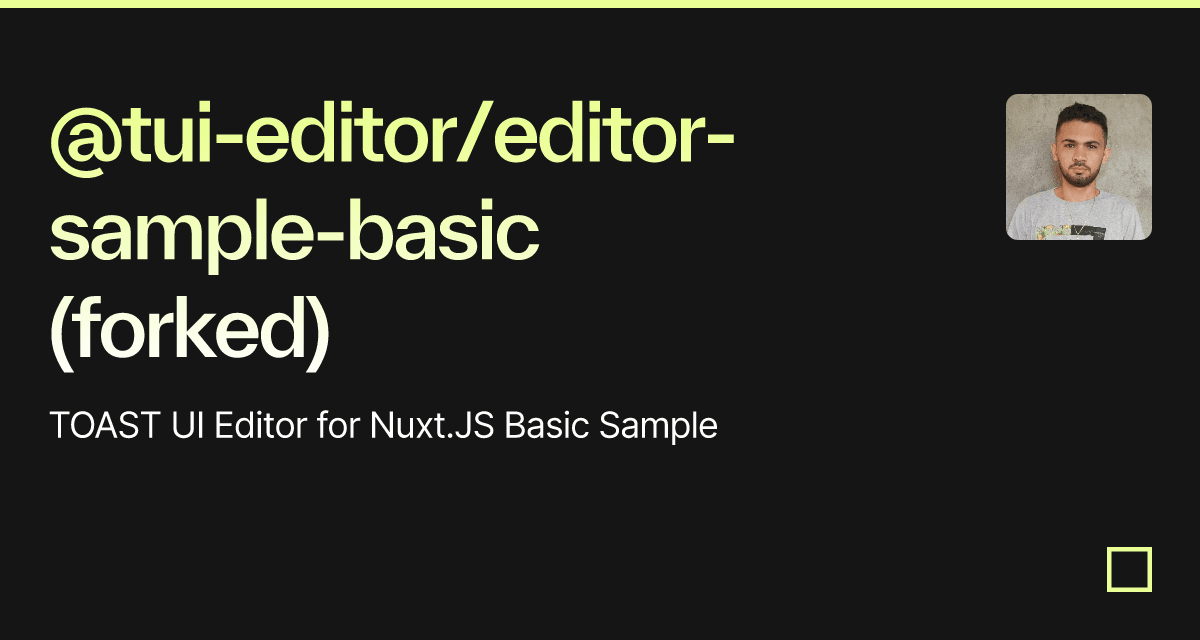 @tui-editor/editor-sample-basic (forked) - Codesandbox