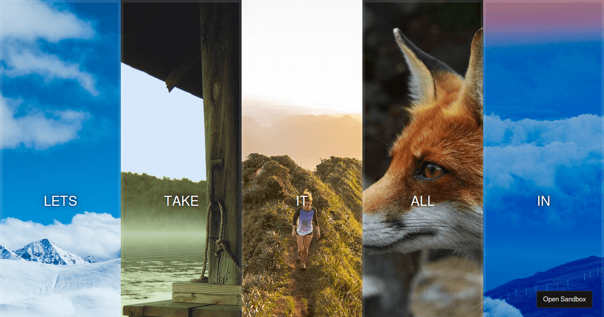 React FullPage Accordion - Codesandbox