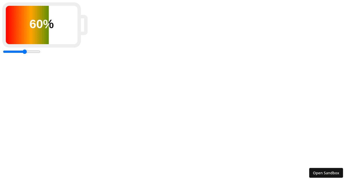 React Gauge Battery (forked) - Codesandbox