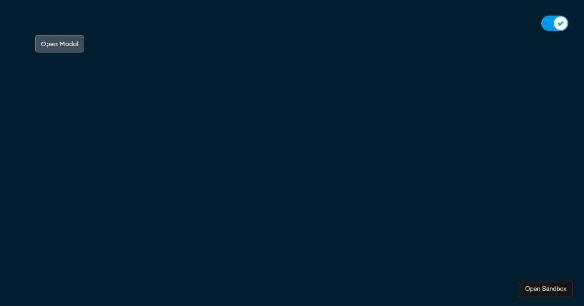 Confirmation Modal Example - Codesandbox