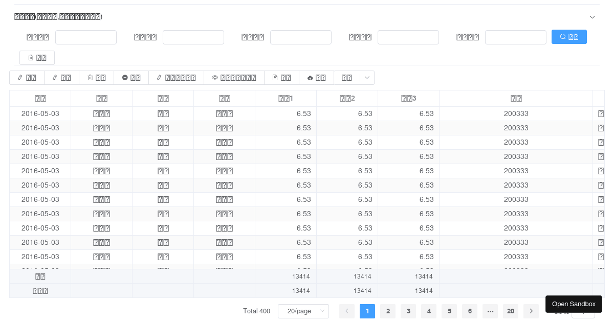 Element Ui Table Forked Codesandbox