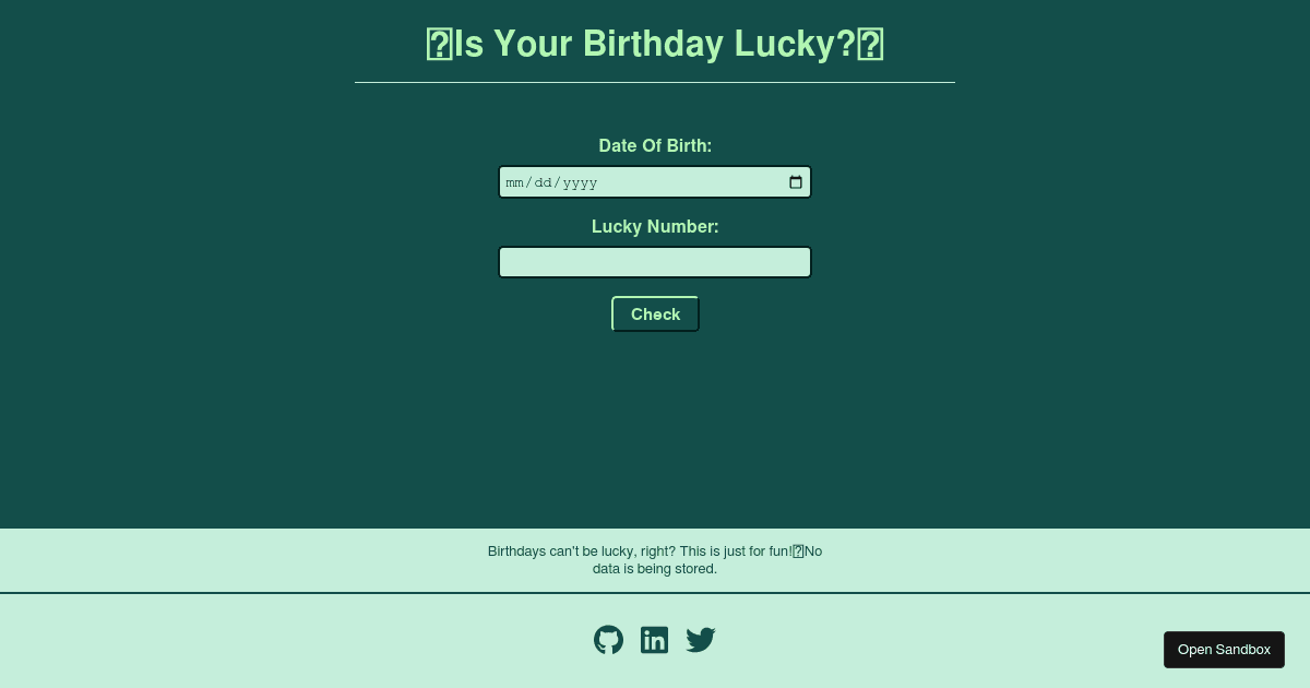 is-your-birthday-lucky - Codesandbox