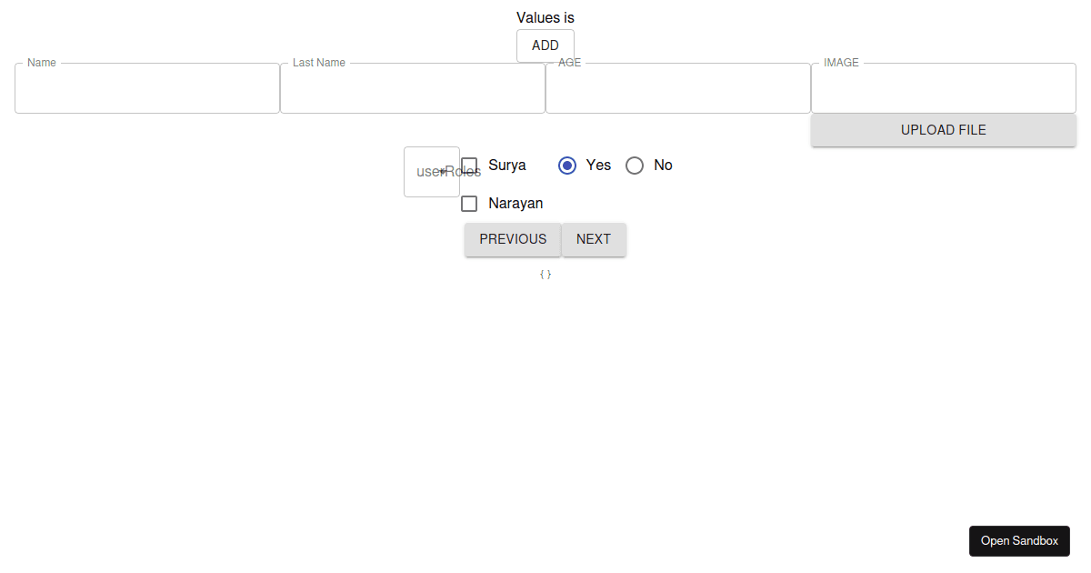 React Codesandbox 