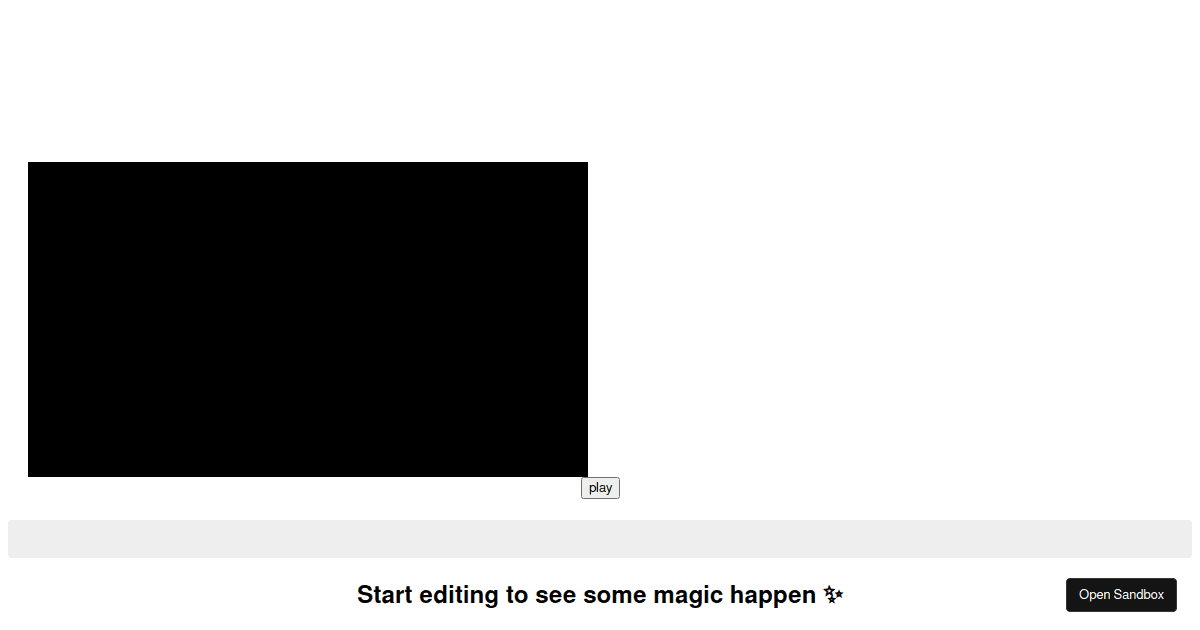 React Player (forked) - Codesandbox