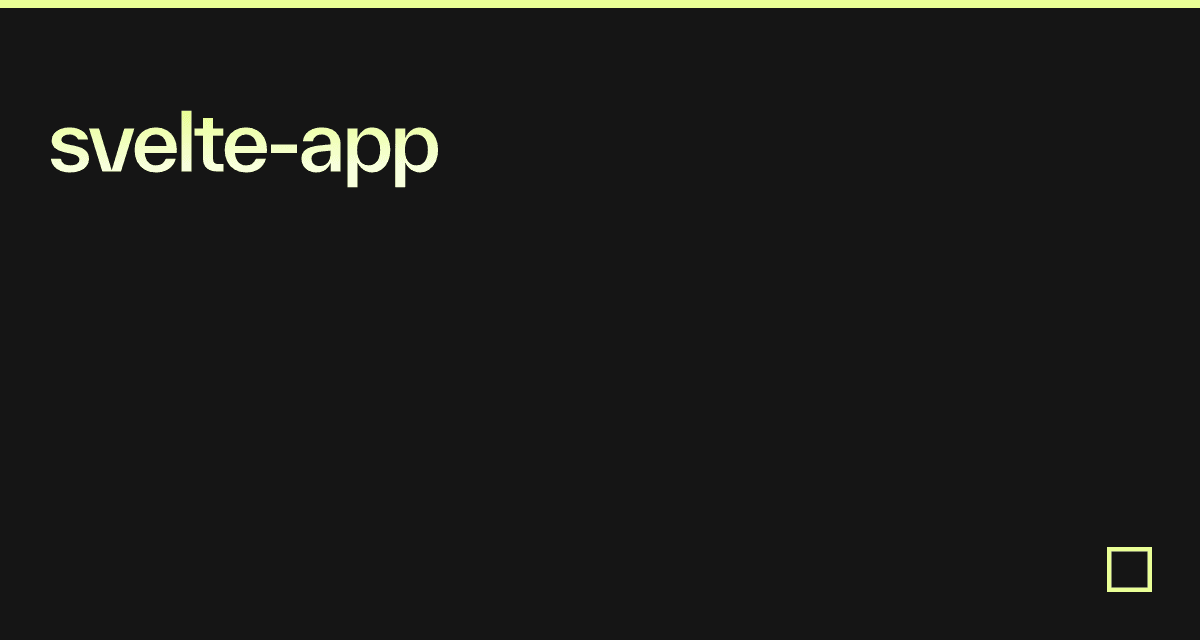 svelte-app - Codesandbox