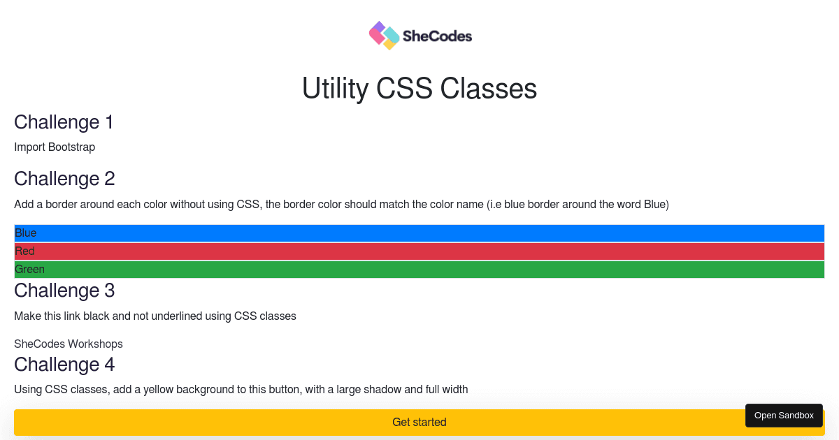 Utility CSS Classes challenge (forked) - Codesandbox Utility CSS Classes challenge (forked) - Codesandbox