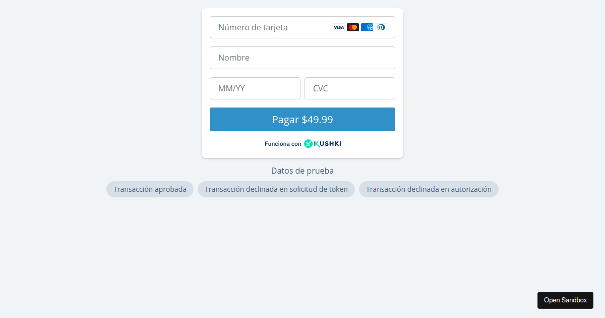 Kushkijs React Example Auth And Capture Codesandbox