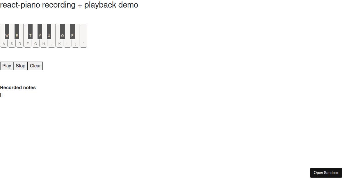 react-piano-recording-playback-demo - Codesandbox