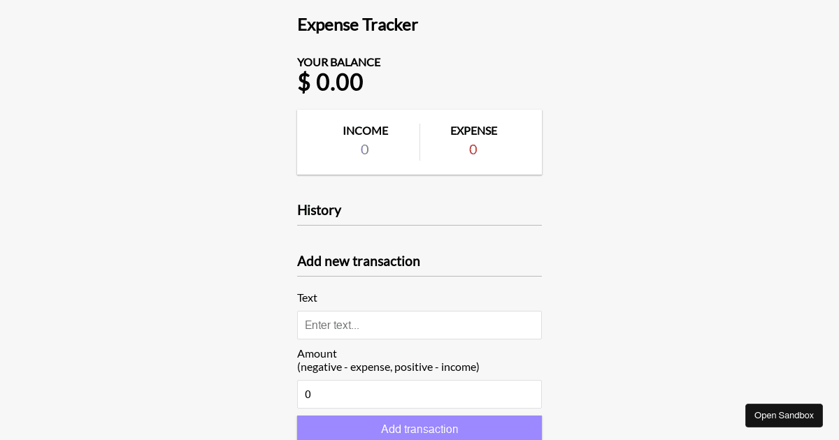 Expense Tracker App Template Context Api Codesandbox 3329