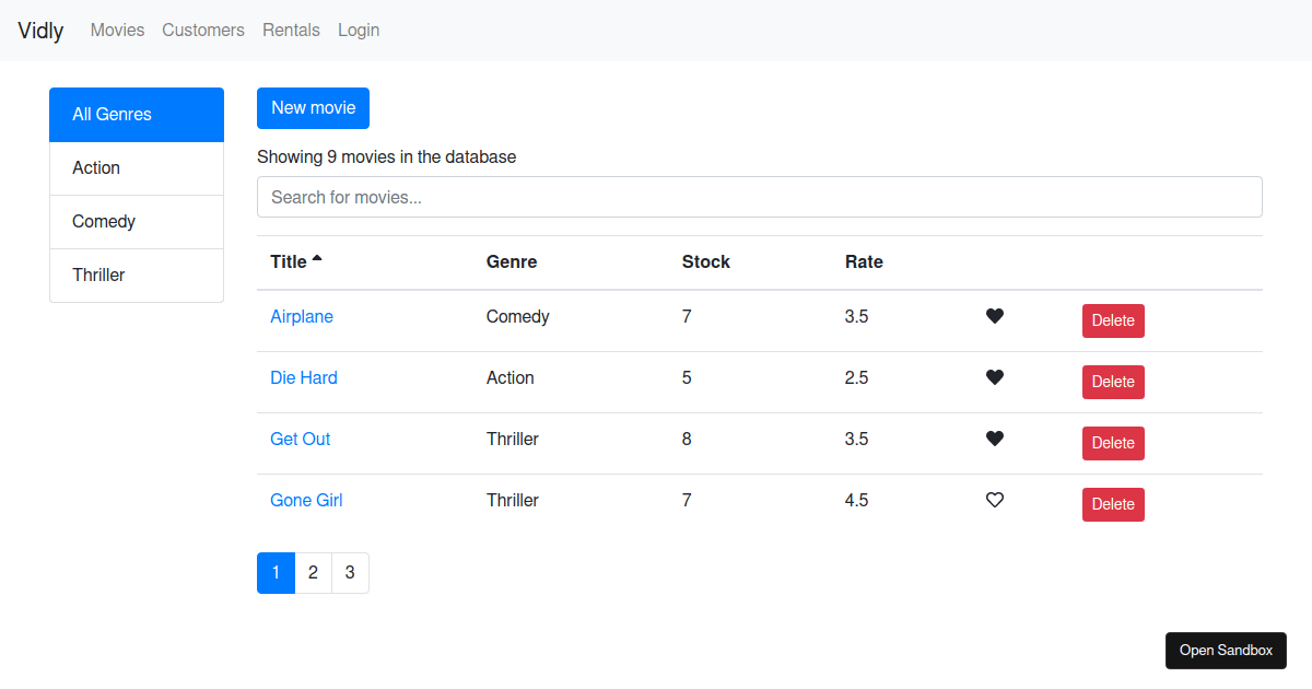 vidly-movie-app - Codesandbox