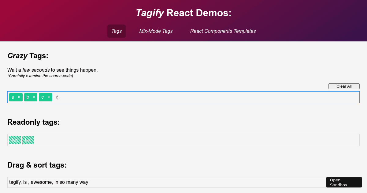 Tay React Wrapper Forked Codesandbox