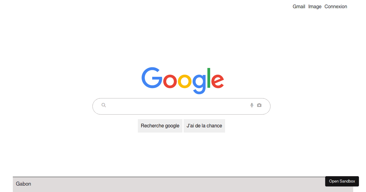 Google template - Codesandbox