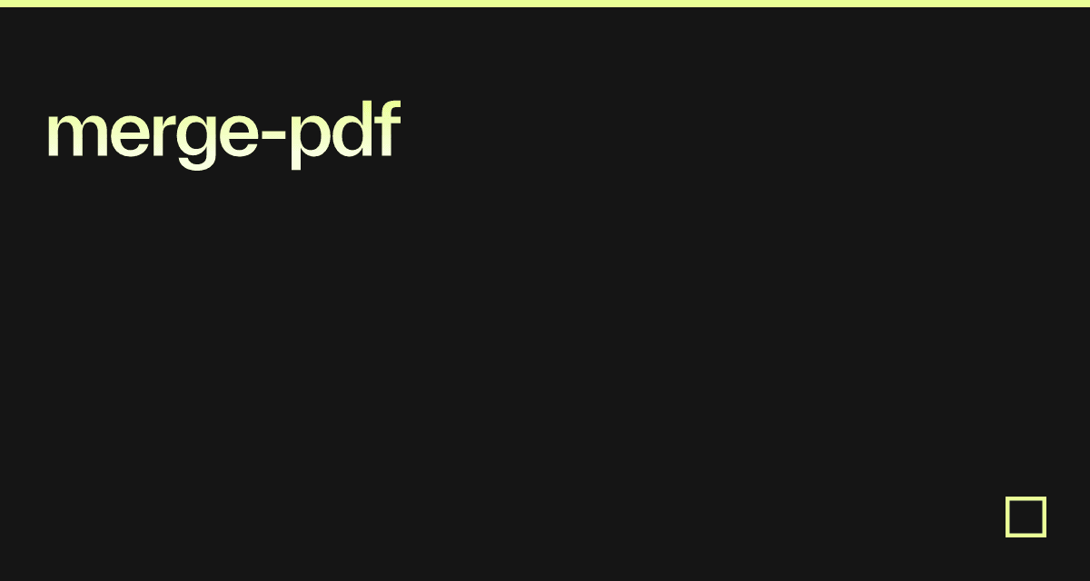 merge-pdf - Codesandbox