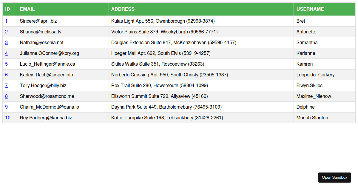 js-table-creation - Codesandbox
